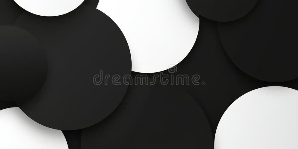 A Black and White Background with Circular Abstract Shapes and Soft ...