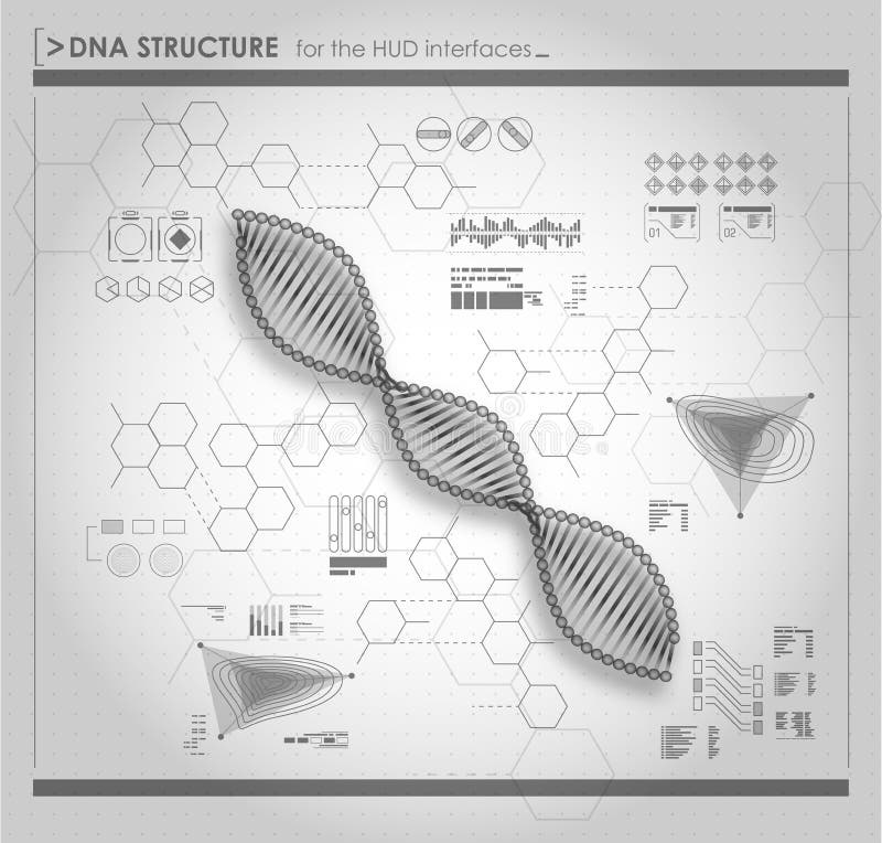 Black and White Background DNA Structure Stock Vector - Illustration of ...