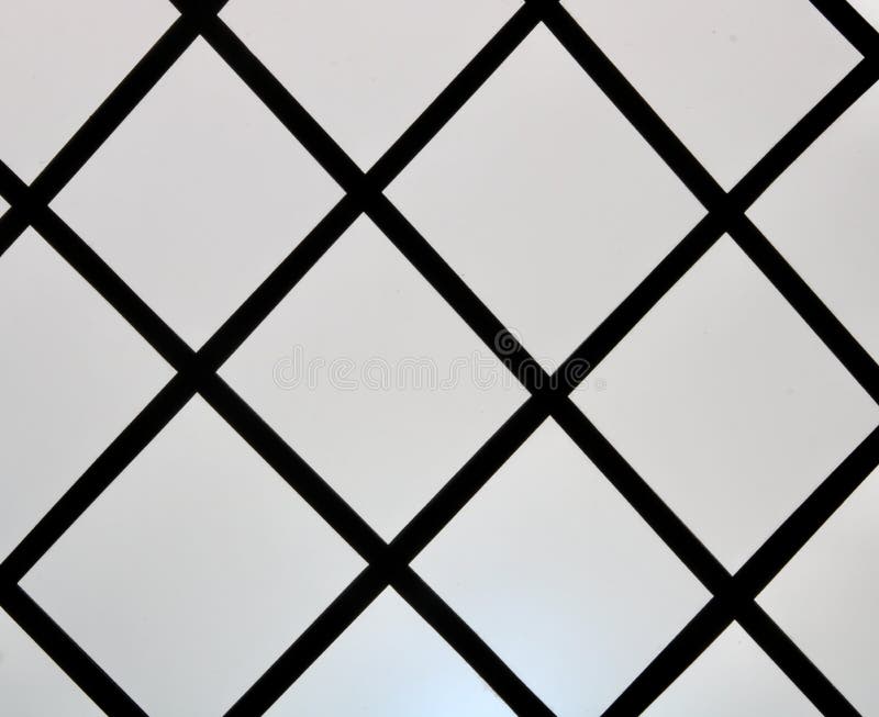 Black and White Background of Leaded Light Window with Copy Space Stock ...