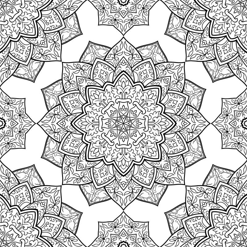 Black and white mandala stock vector. Illustration of arabic - 50178858