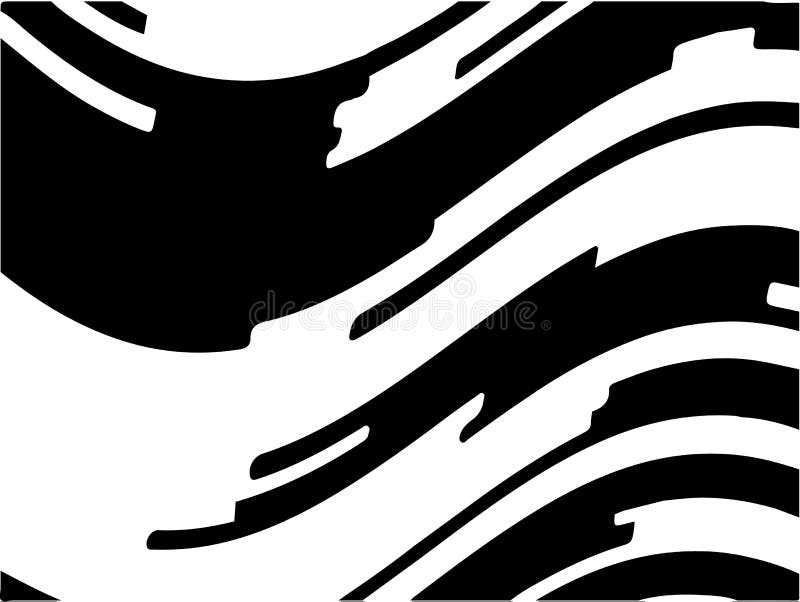 Black White Background with Optical Effect. Curved Lines. Minimal ...