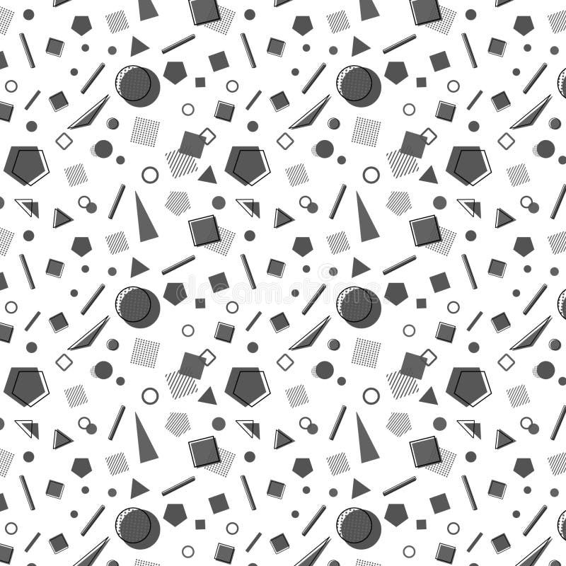 Black and White Background Repeating Round or Square Shape Stock ...