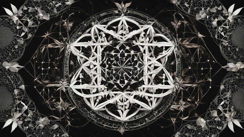 _A White Dotwork Geometry Poster with a Dynamic and Abstract Style. the ...