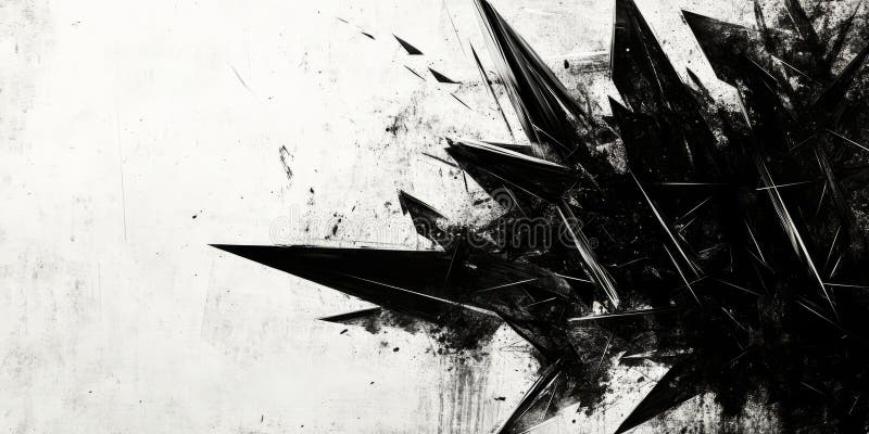 A Black and White Background with Sharp, Jagged Edges and Triangular ...