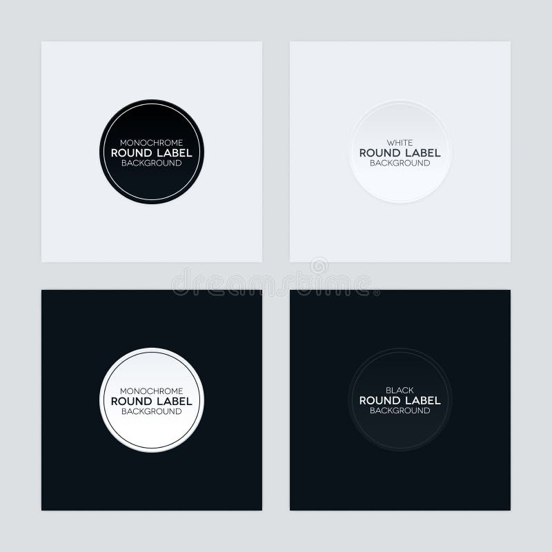 Black and White Backgrounds with Round Labels Stock Illustration ...