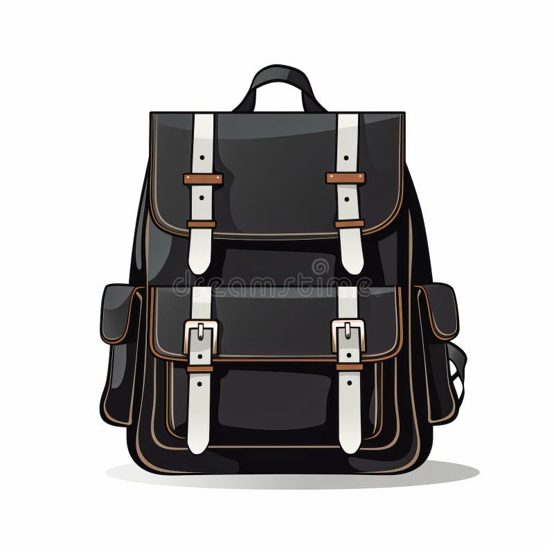 Black and White Backpack with Two Straps on the Front. Generative AI ...