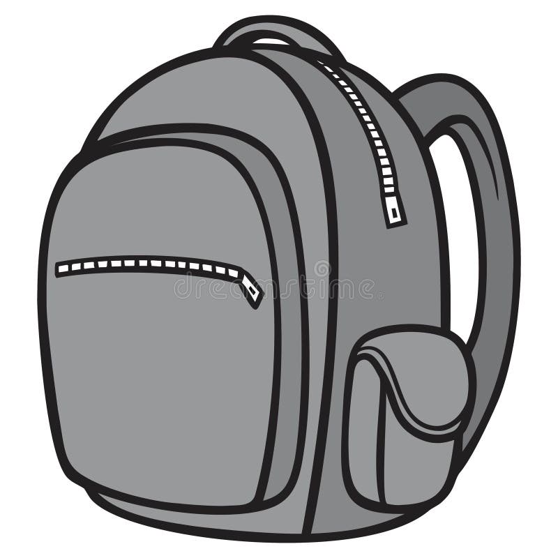 Black and White Backpack stock vector. Illustration of education ...