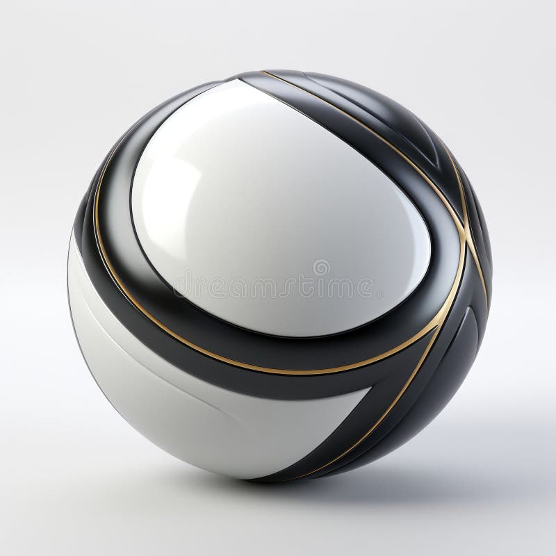 A Black and White Ball on a White Surface. Stock Illustration ...