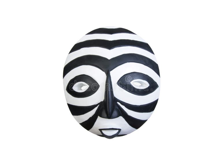 Black and White Banded African Mask Stock Image - Image of ceremony ...