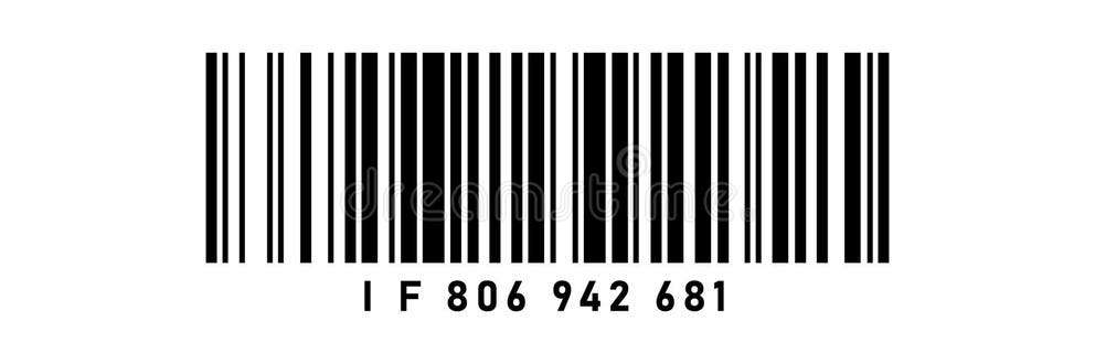 Black and White Barcode Icon Illustration with Product Number Text. Minimalistic Bar Code Vector ...