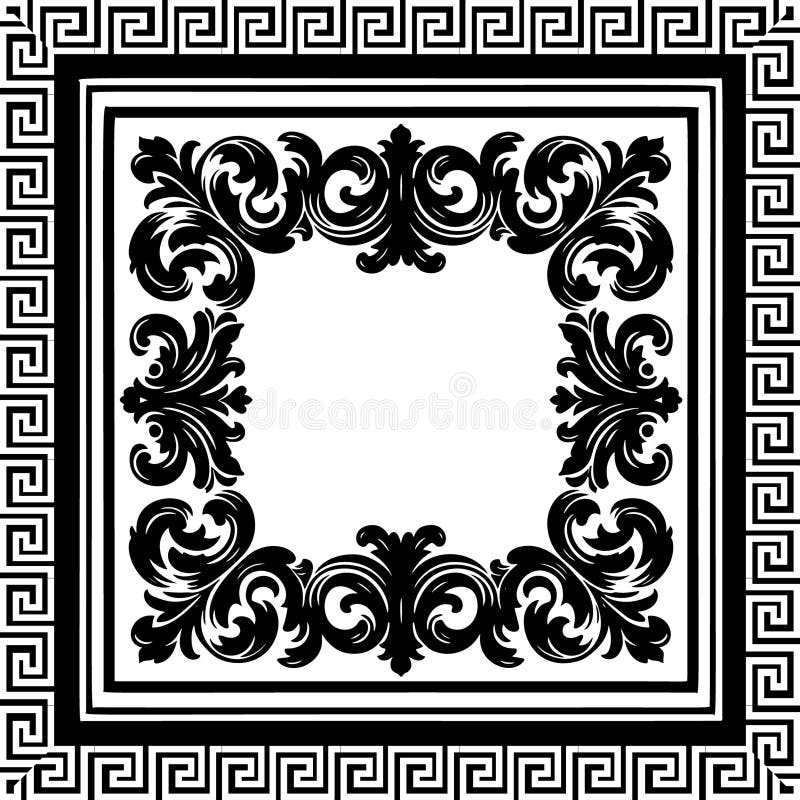 Versace Border Black White Stock Illustrations – 197 Versace Border ...