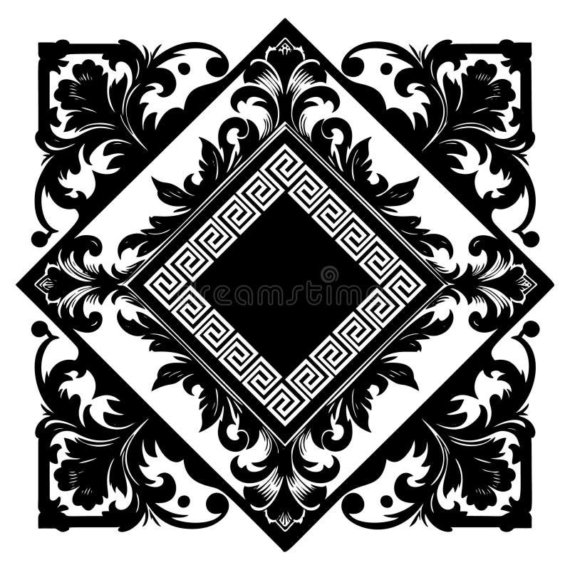 Black White Baroque Borders Stock Illustrations – 787 Black White ...