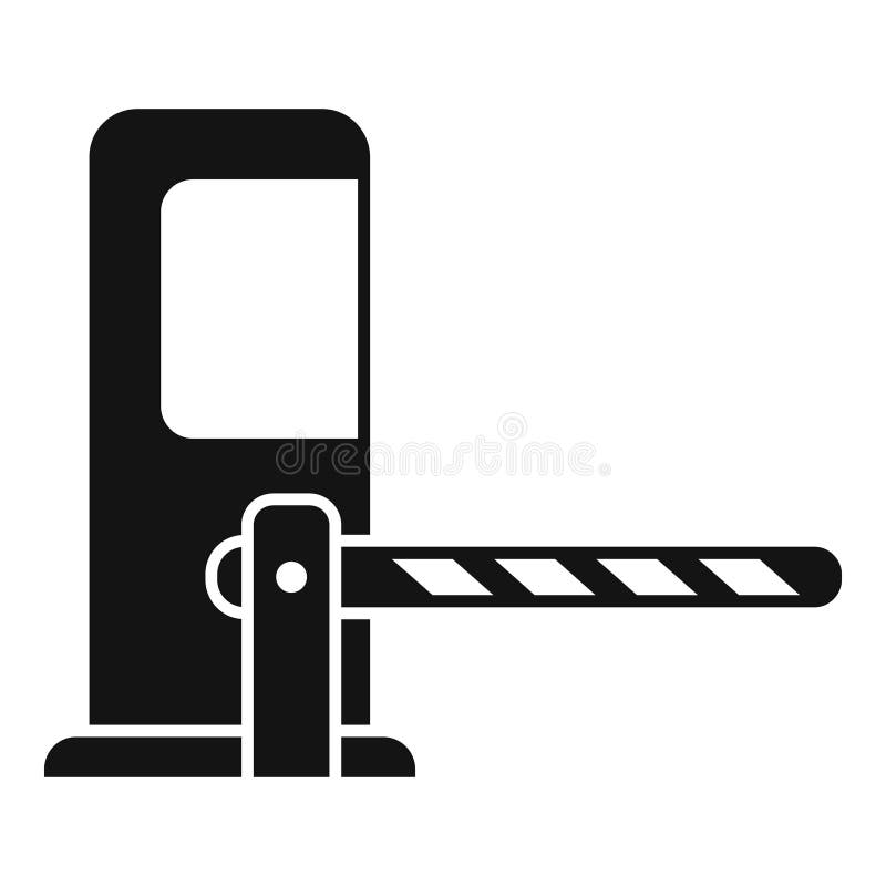 Black and White Barrier Gate Icon Stock Vector - Illustration of black ...