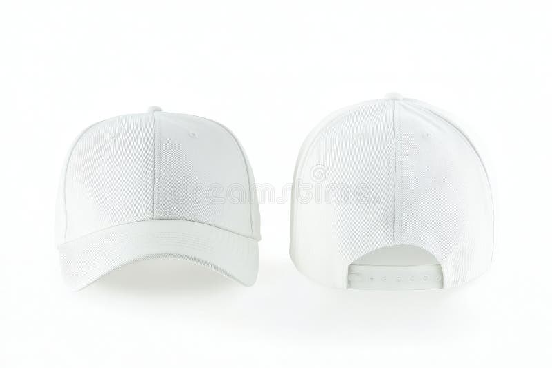 Black and White Baseball Cap Isolated on White Background. Front and ...