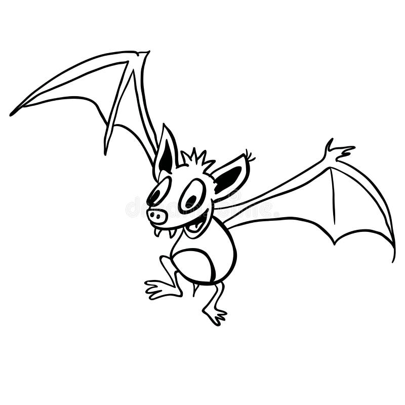 Black and white bat stock illustration. Illustration of character ...