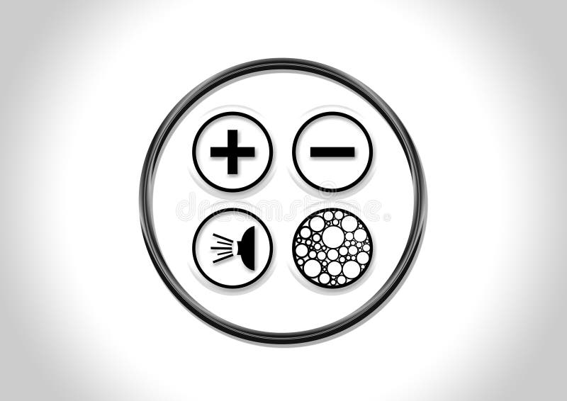 Black and White Bath Control Stock Illustration - Illustration of ...