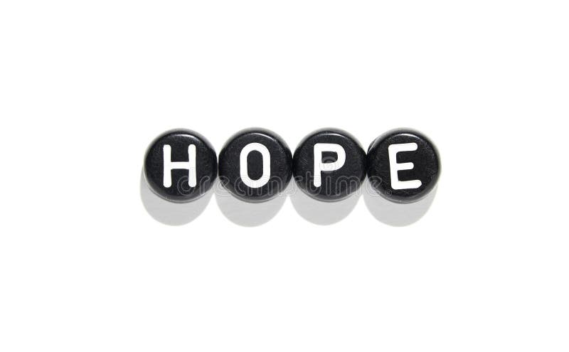 Black and White Beads Spell Hope in Bold Letters on a Clean White ...