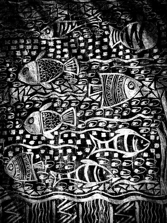 Black and White. Beautiful Fish Backgrounds and Wallpapers. Batik Style ...