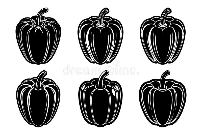 Stylized Bell Pepper Icon Stock Illustrations – 107 Stylized Bell ...