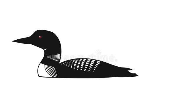Loon silhouette stock illustration. Illustration of pond - 374894529