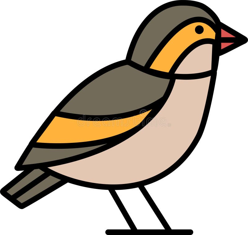 A Black and White Bird with a White Head and Black Wings Stock Vector ...