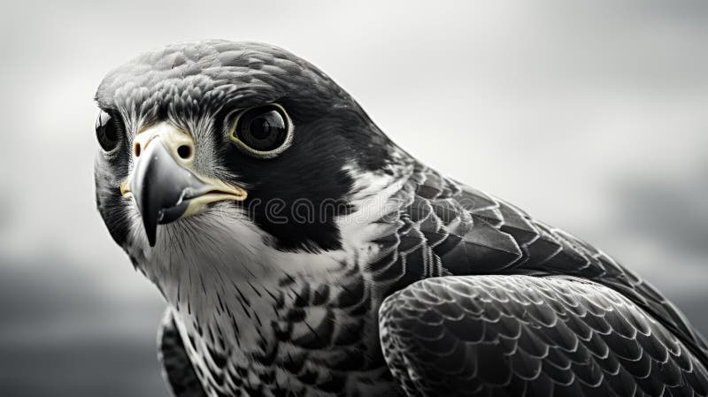 Black and White Bird with a Yellow Beak and Yellow Eyes Stock Photo ...