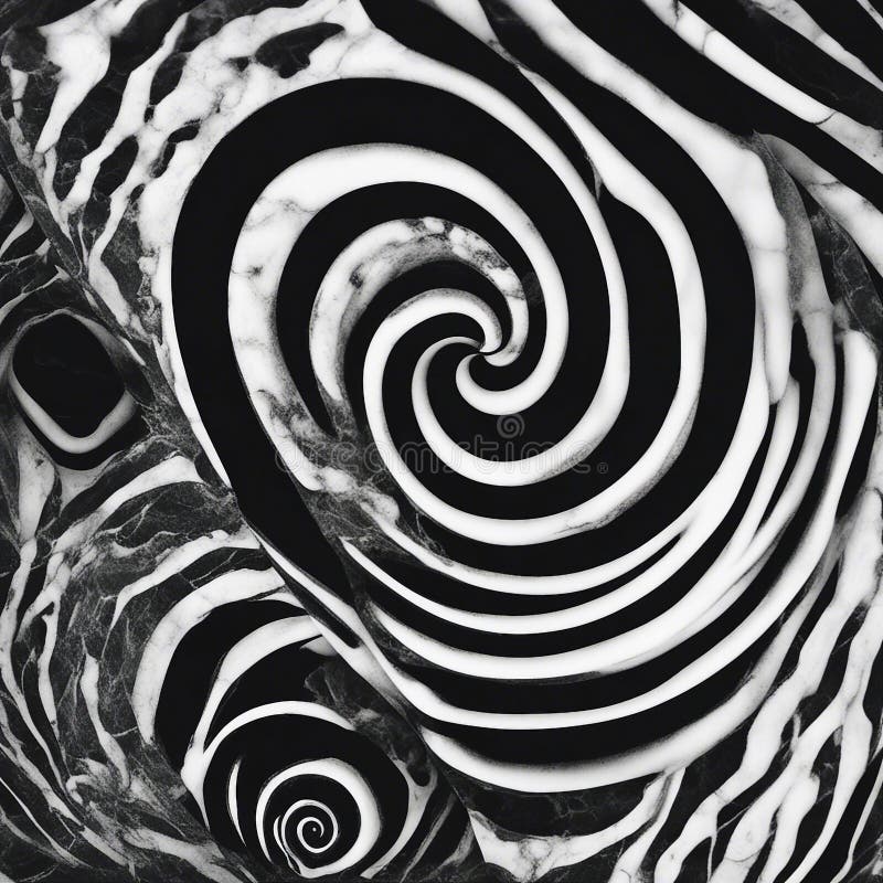 Black and White Black Spiral Marble Texture Pattern with a Square ...