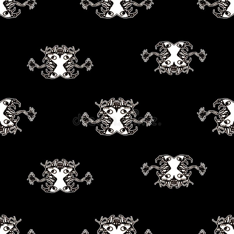 Ugly Monster Alien Black and White Drawing Stock Illustration ...