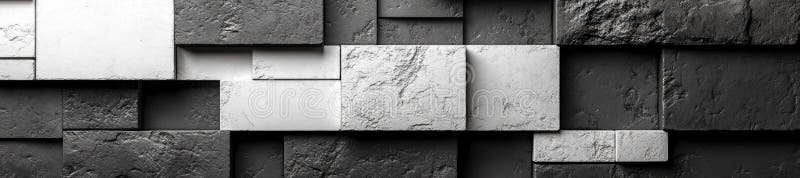 Black and White Blocks with Contrast in a Modern Geometric Arrangement ...