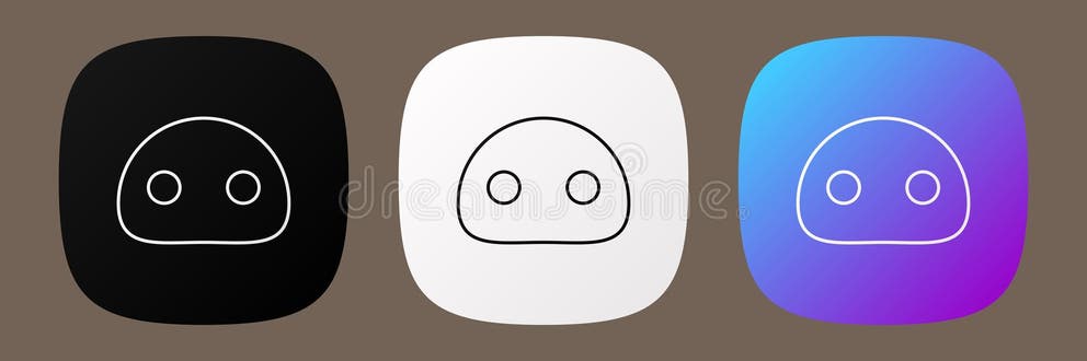 Black, White and Blue AI Chatbot App Icons Stock Vector - Illustration ...