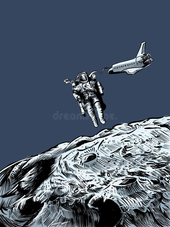 Man in space stock illustration. Illustration of blue - 157841908