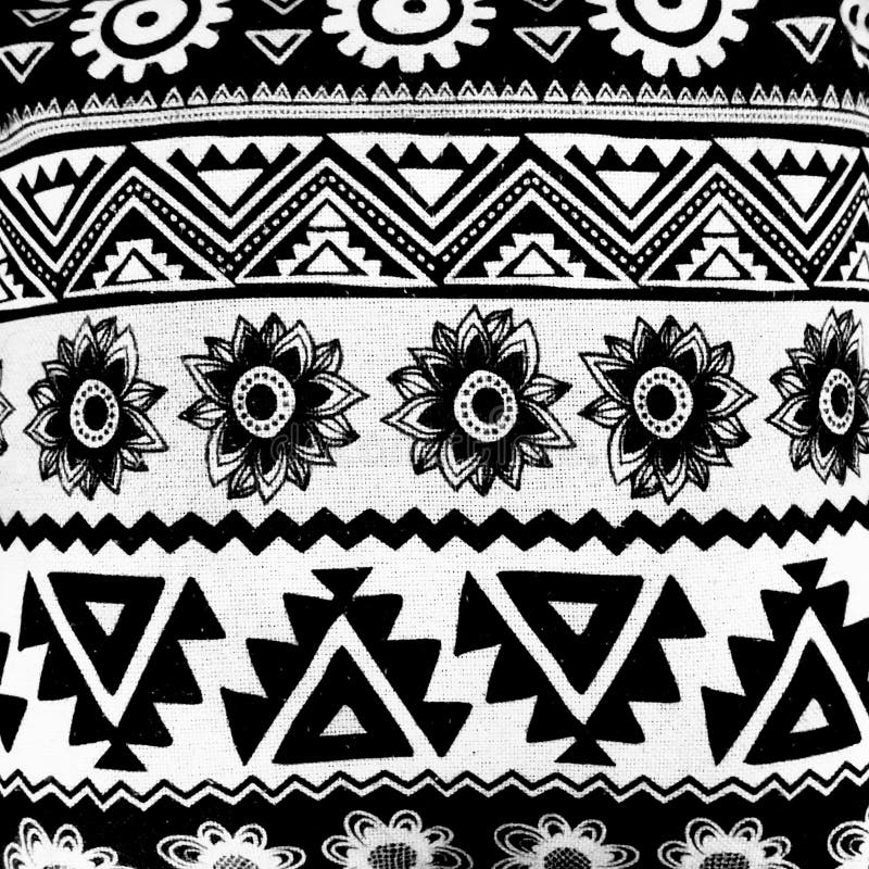 Black and White of Bohemian Pattern Stock Photo - Image of leaflet ...