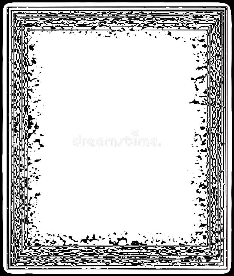 Black and White Border, a Black and White Grunge Rectangle Frame Vector ...
