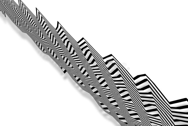 A Black and White Box Wave Pattern Illustration Graphic with Distant ...