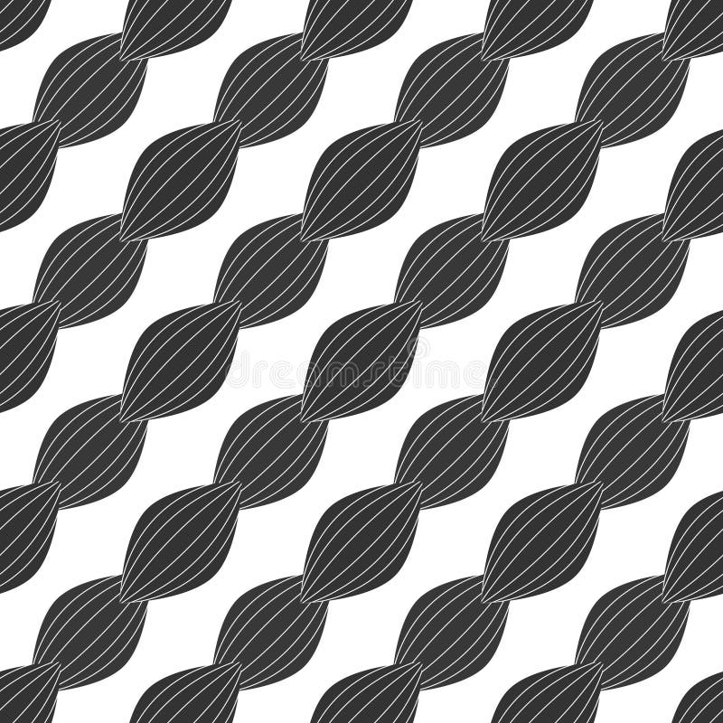 Black and White Braid Seamless Pattern Stock Vector - Illustration of ...