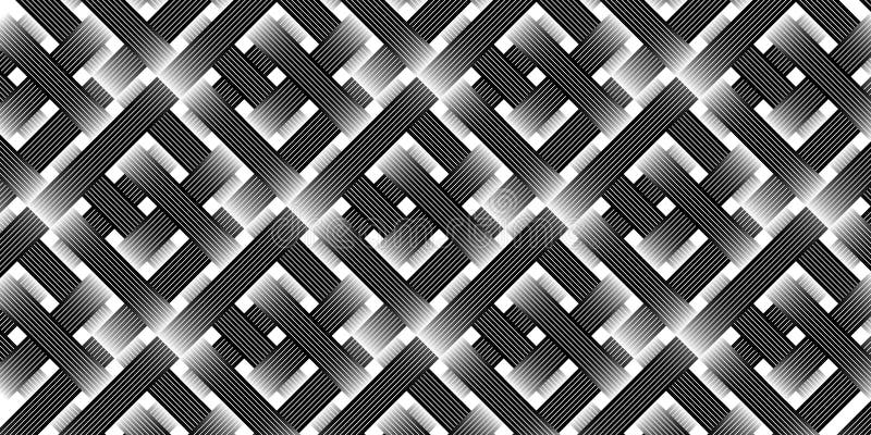 Black and White Braided Fiber Pattern. Striped Vector Background ...