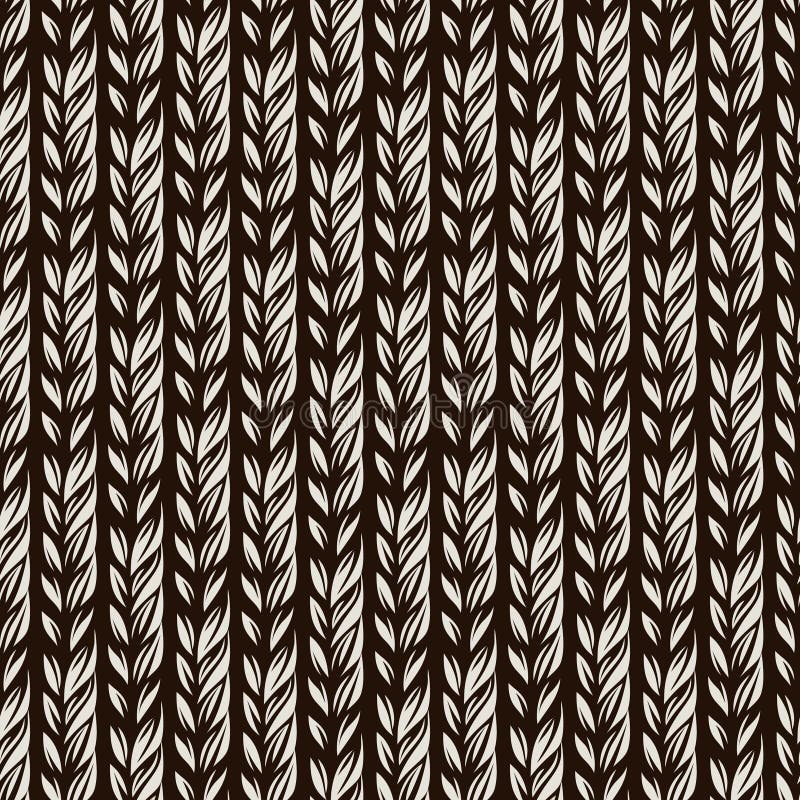 Black and White Braids Knitting Seamless Pattern Stock Vector - Illustration of nature, yarn ...
