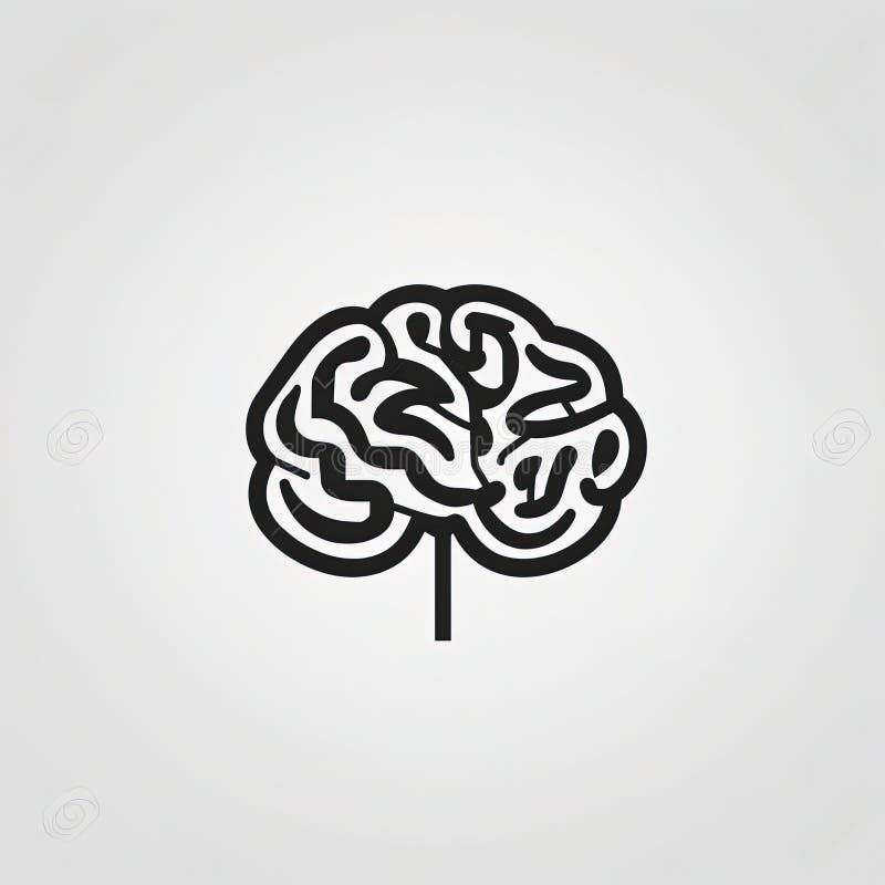 Brain Vector Icon White and Black Left and Right Stock Illustration ...