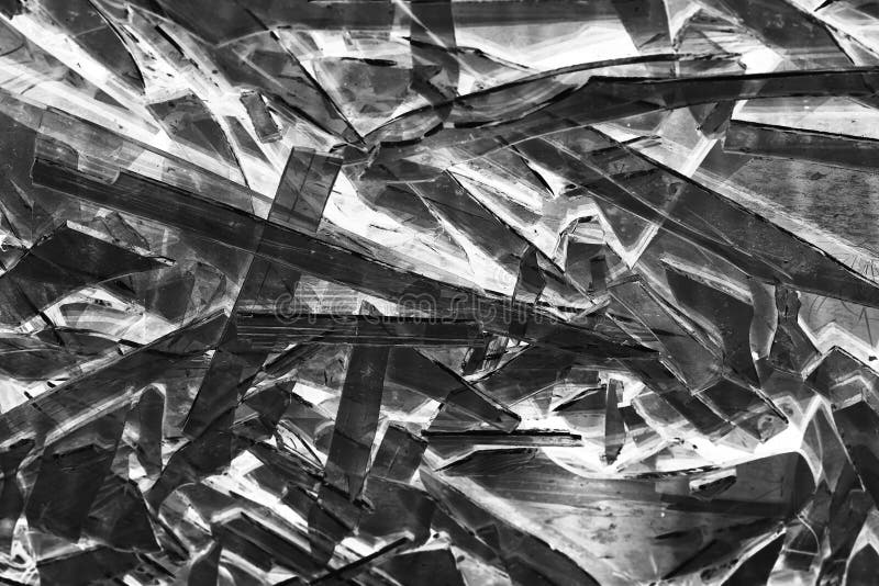 Black and White Broken Glass Fragments Texture Background Stock Image ...