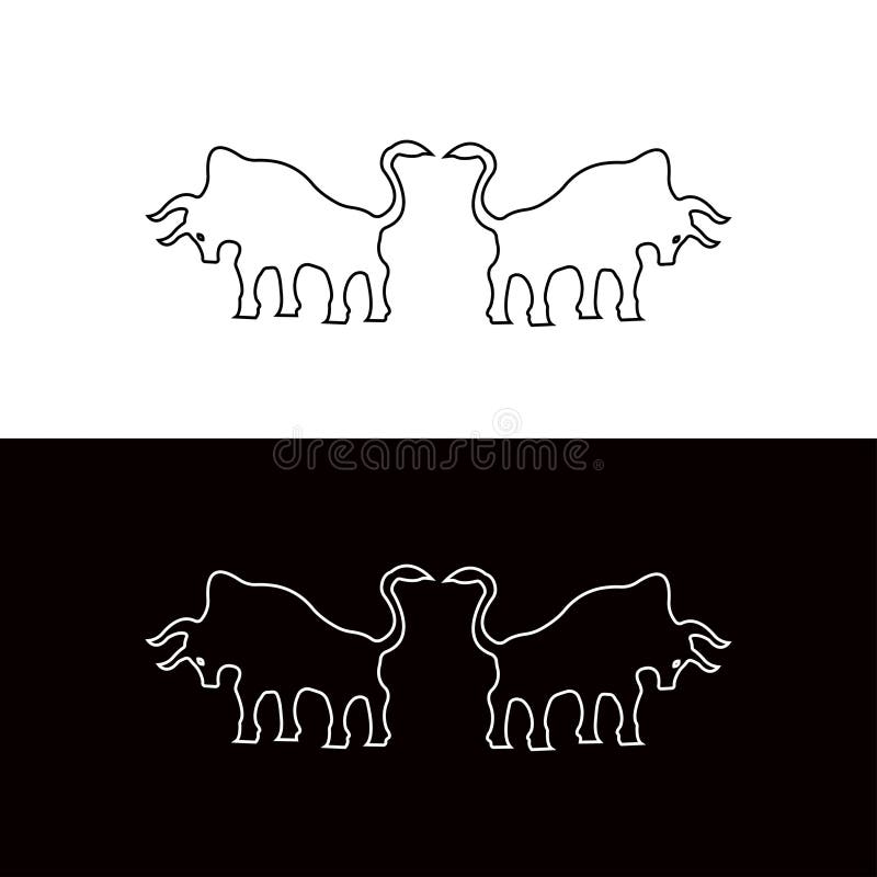 Black and White Bull Animal Logo Design Stock Vector - Illustration of ...