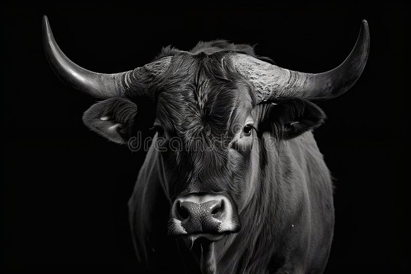 Black and white bull stock image. Image of agriculture - 273356097