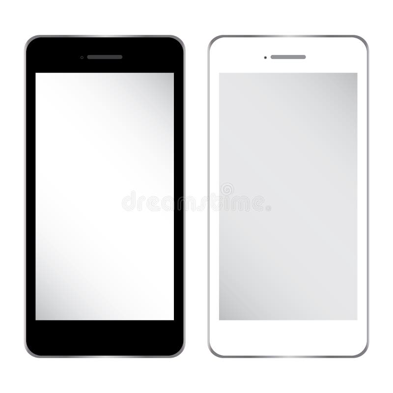 Black and White Business Mobile Phone. Vector for IPhone Style Isolated ...