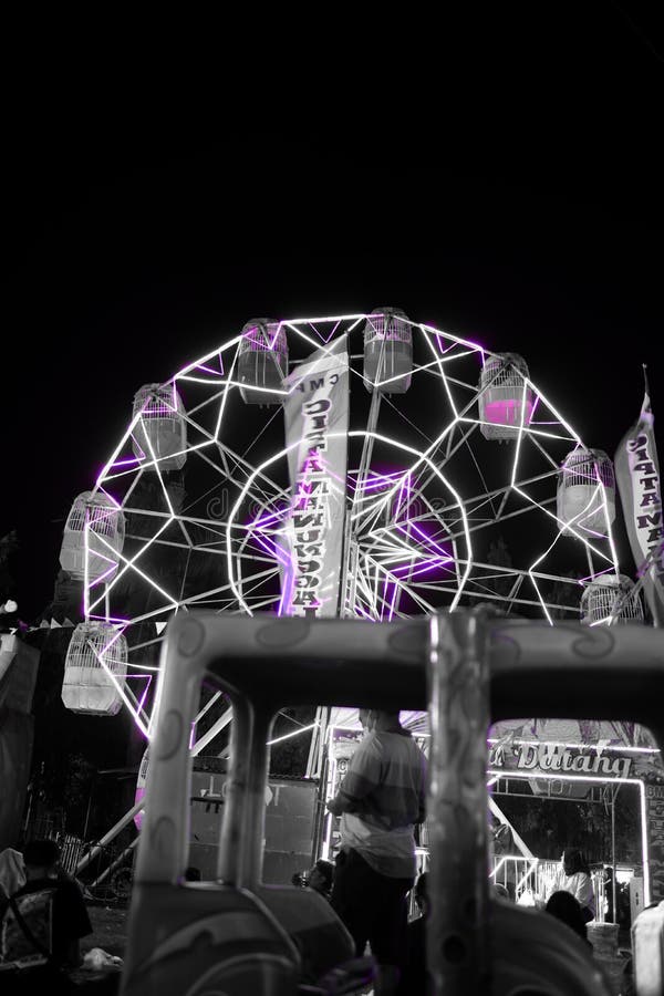 Black and White on a Bustling Night Sunday Stock Photo - Image of night ...