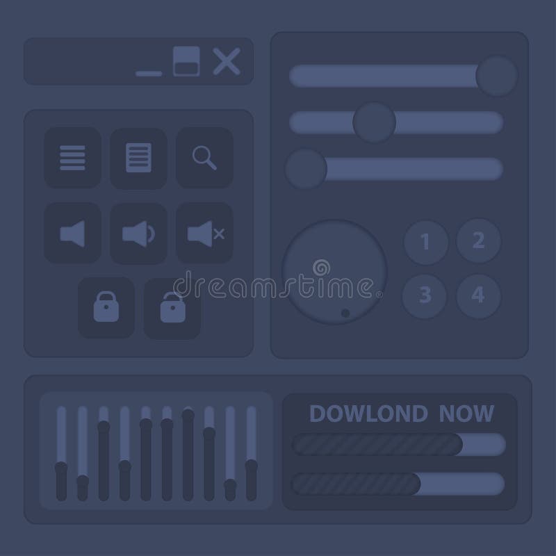 Black and White Button Set Round and Square Buttons Stock Illustration ...