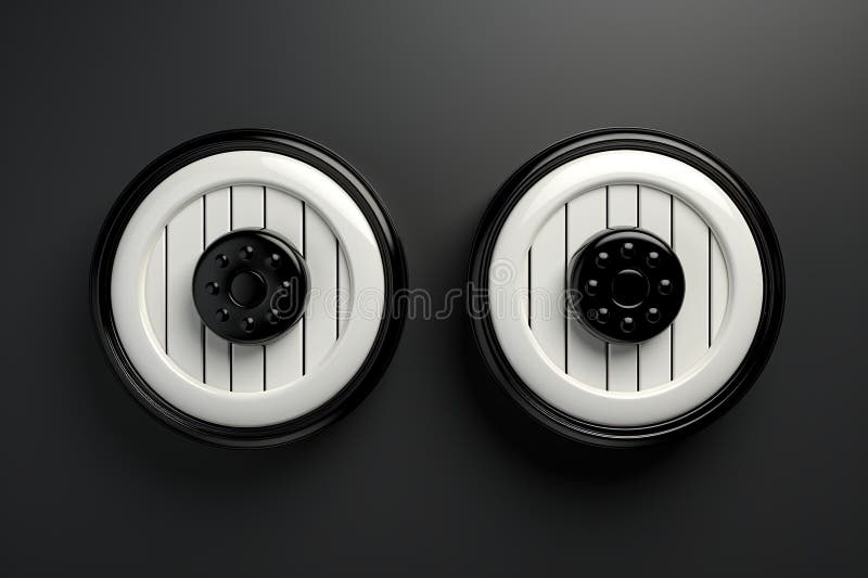Black and White Buttons on a Dark Background. Button Template for ...
