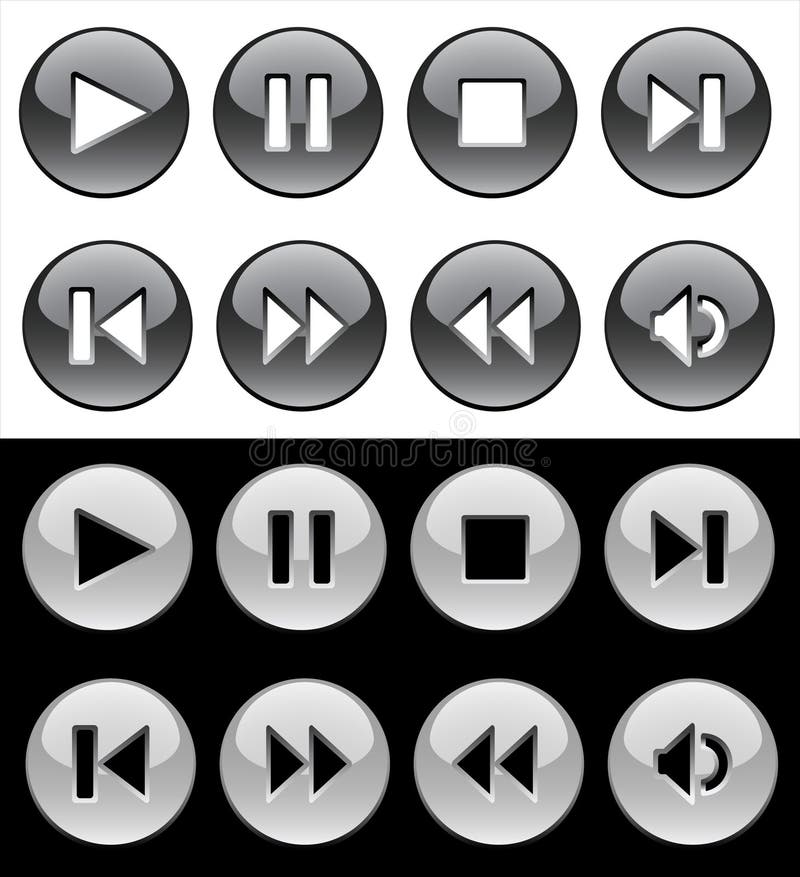 Buttons CD Player Blue stock vector. Illustration of player - 2264134