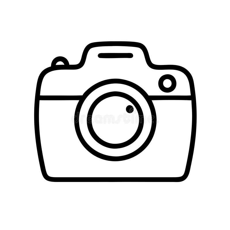 Black and White Camera Drawing with Design and Art Keywords on White ...
