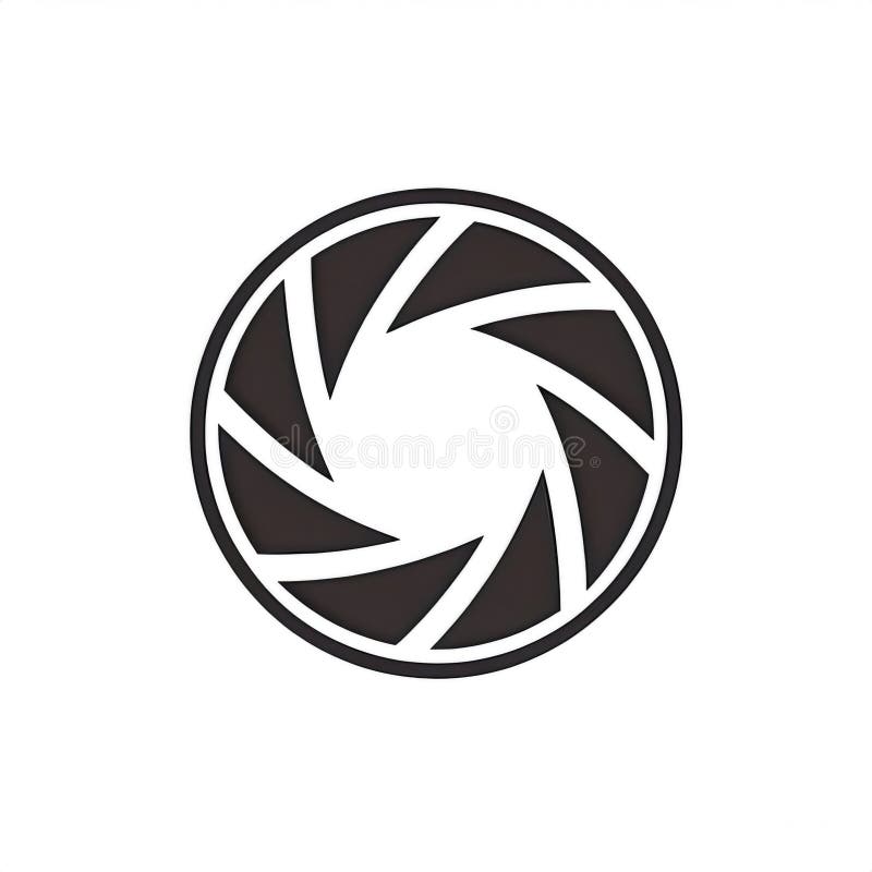 Black and White Camera Shutter Icon with a Circular Design Stock ...
