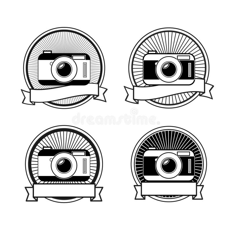Black and White Camera Stamps Stock Vector - Illustration of black ...