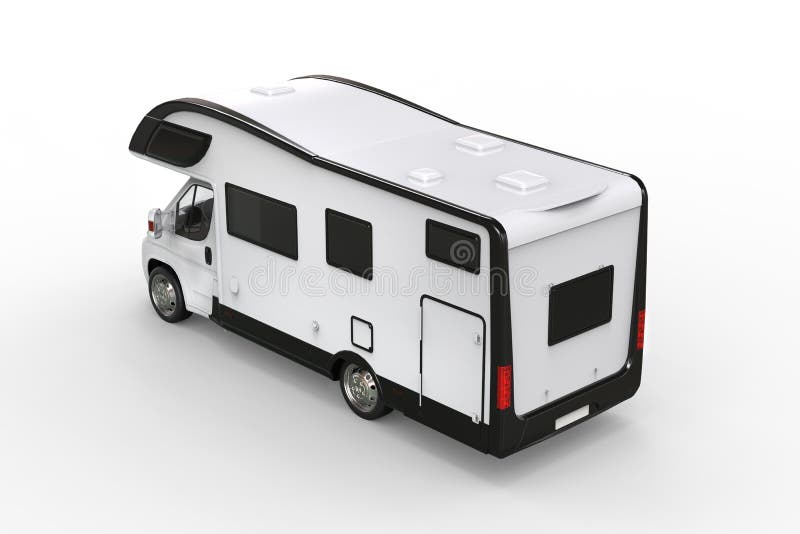 White Camper Vehicle - Rear View Stock Photo - Image of drive ...
